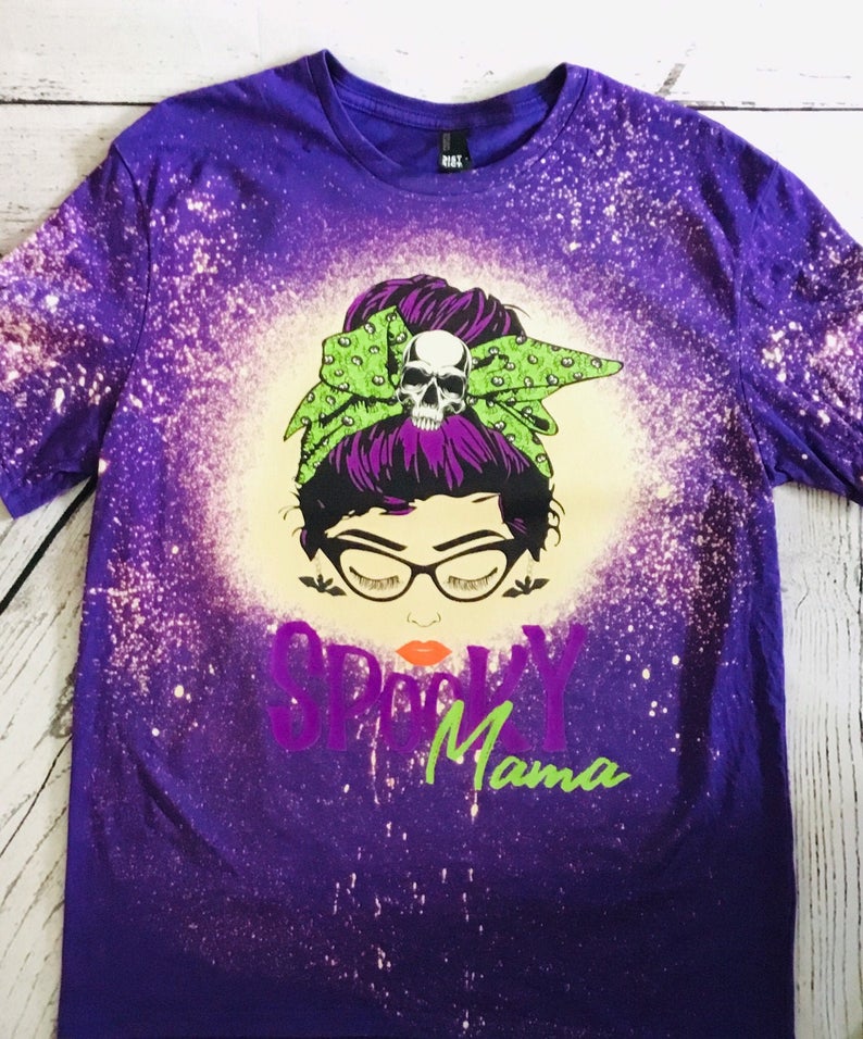 Bleached fall Halloween shirts - Personalized Embroidery & DTG Gifts ...